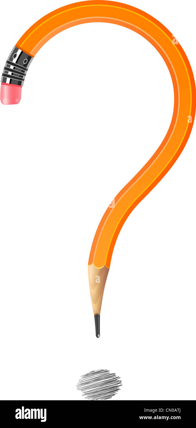 Pencil in the form of a question mark Stock Photo - Alamy