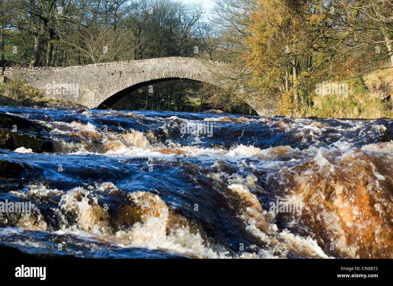 Bridge spanning The River Ribble Stainforth Force Stainforth Settle ...