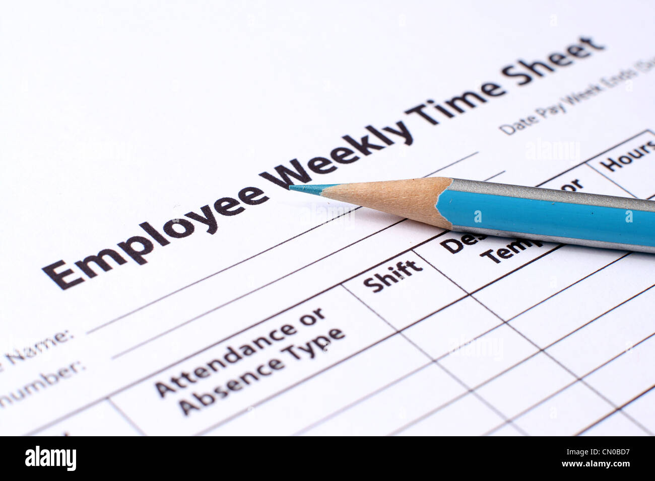 Employee time sheet Stock Photo - Alamy