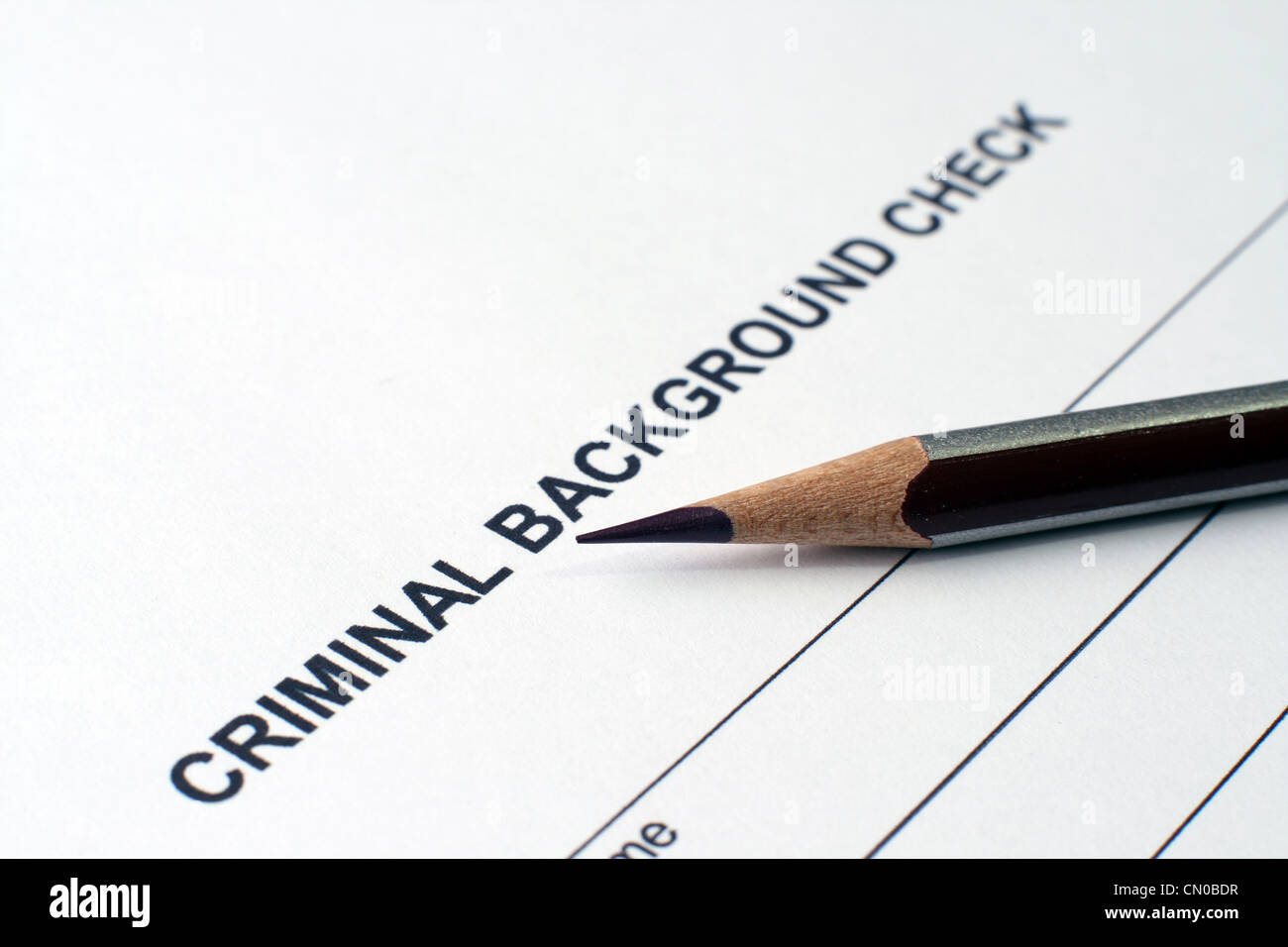Criminal background form Stock Photo - Alamy
