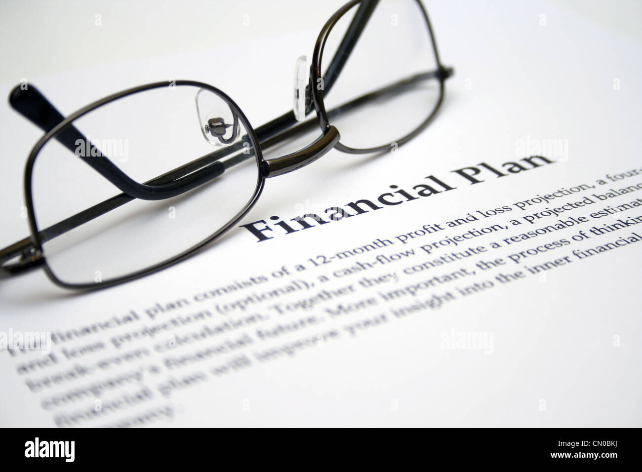 Financial plan article Stock Photo - Alamy