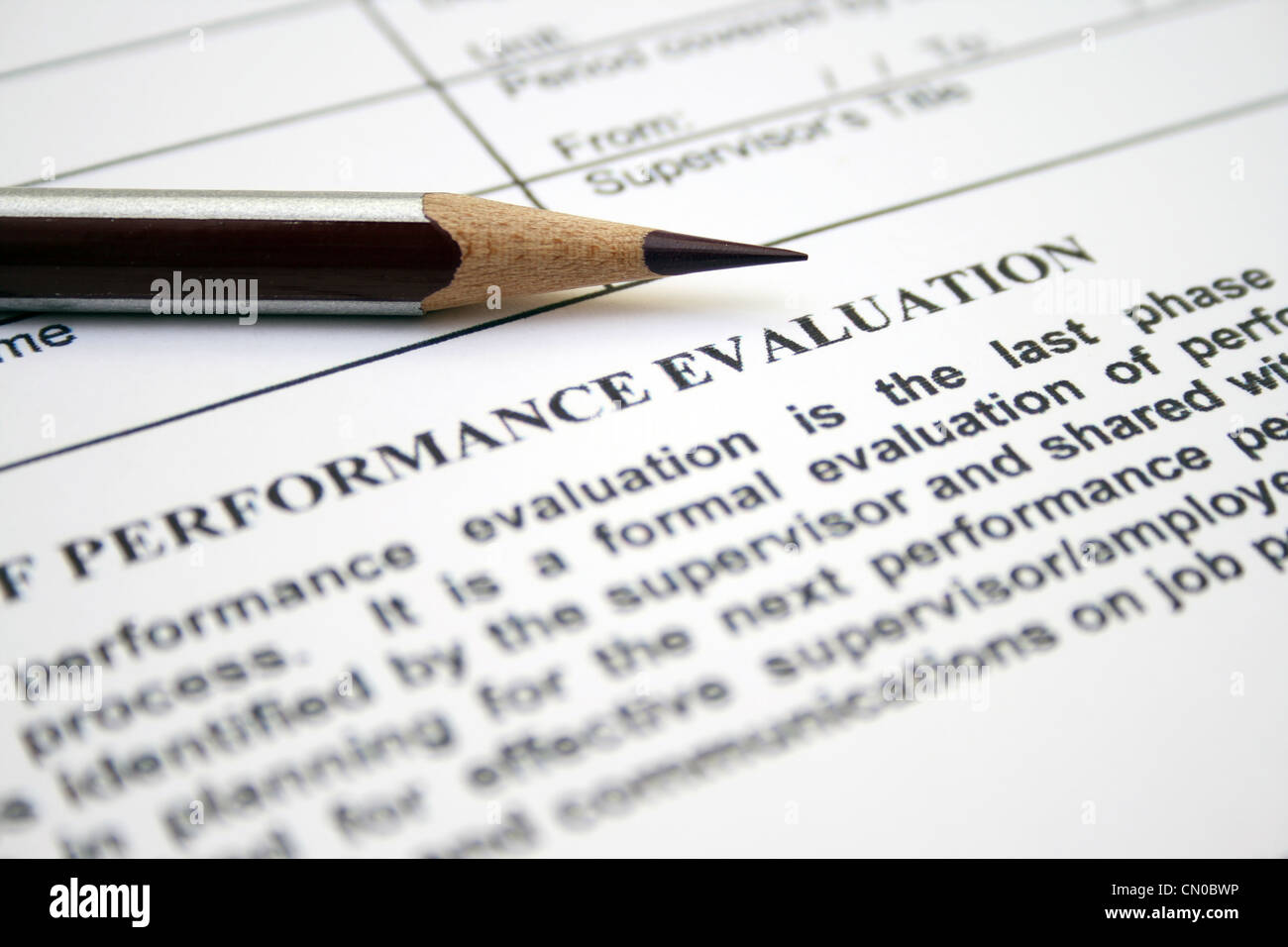 Performance evaluation form Stock Photo - Alamy
