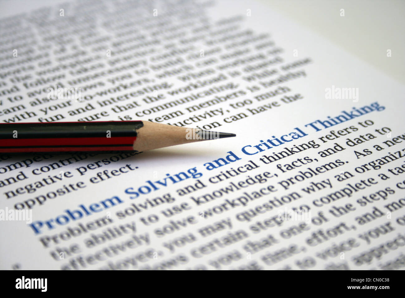 Problem solving skills article Stock Photo - Alamy