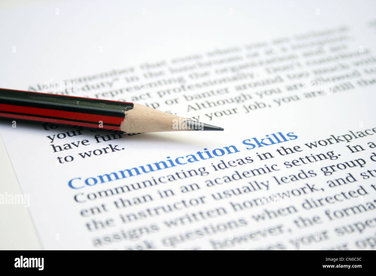 Communication skills article Stock Photo - Alamy