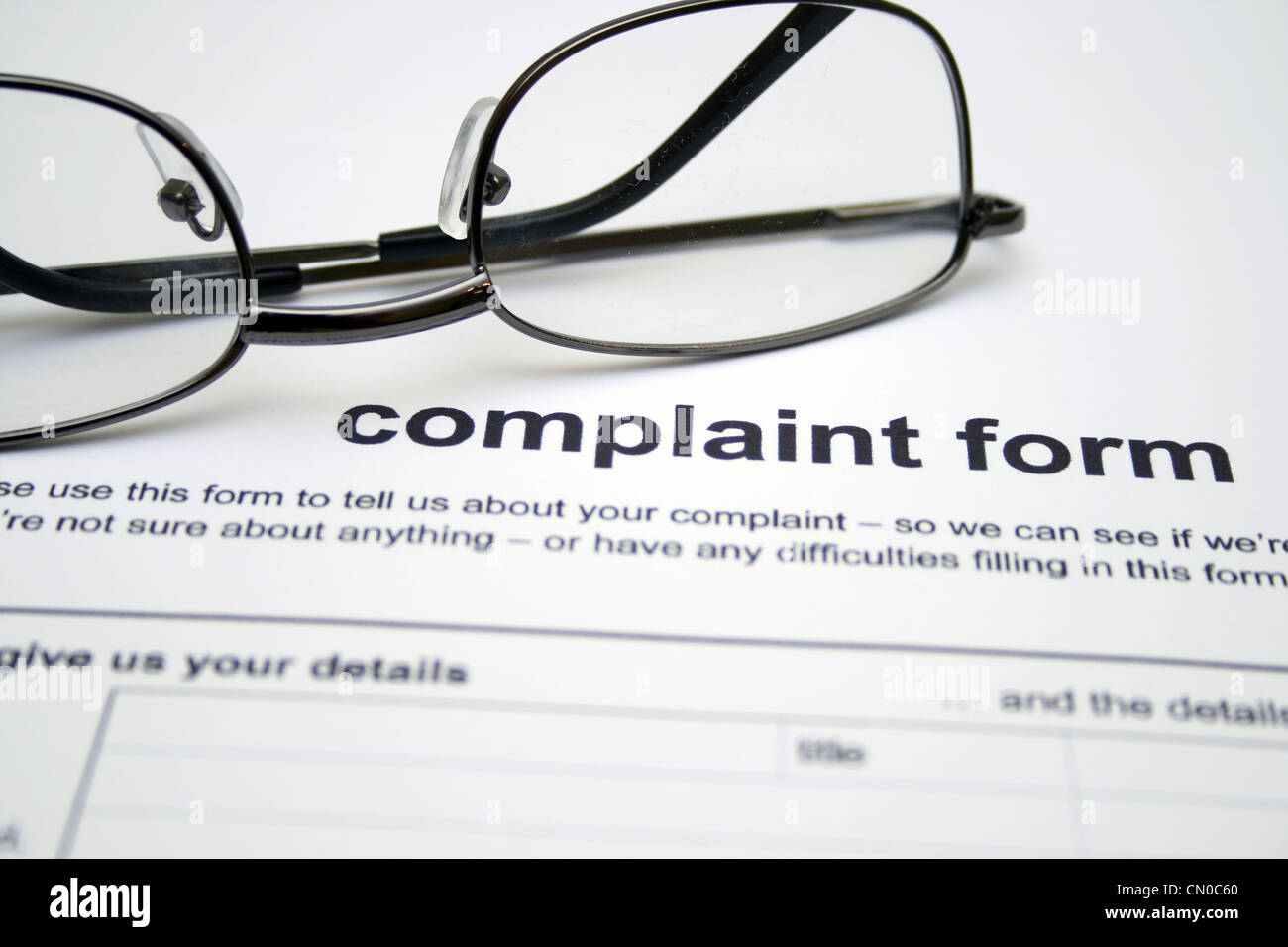 Complaint form complain hi-res stock photography and images - Alamy