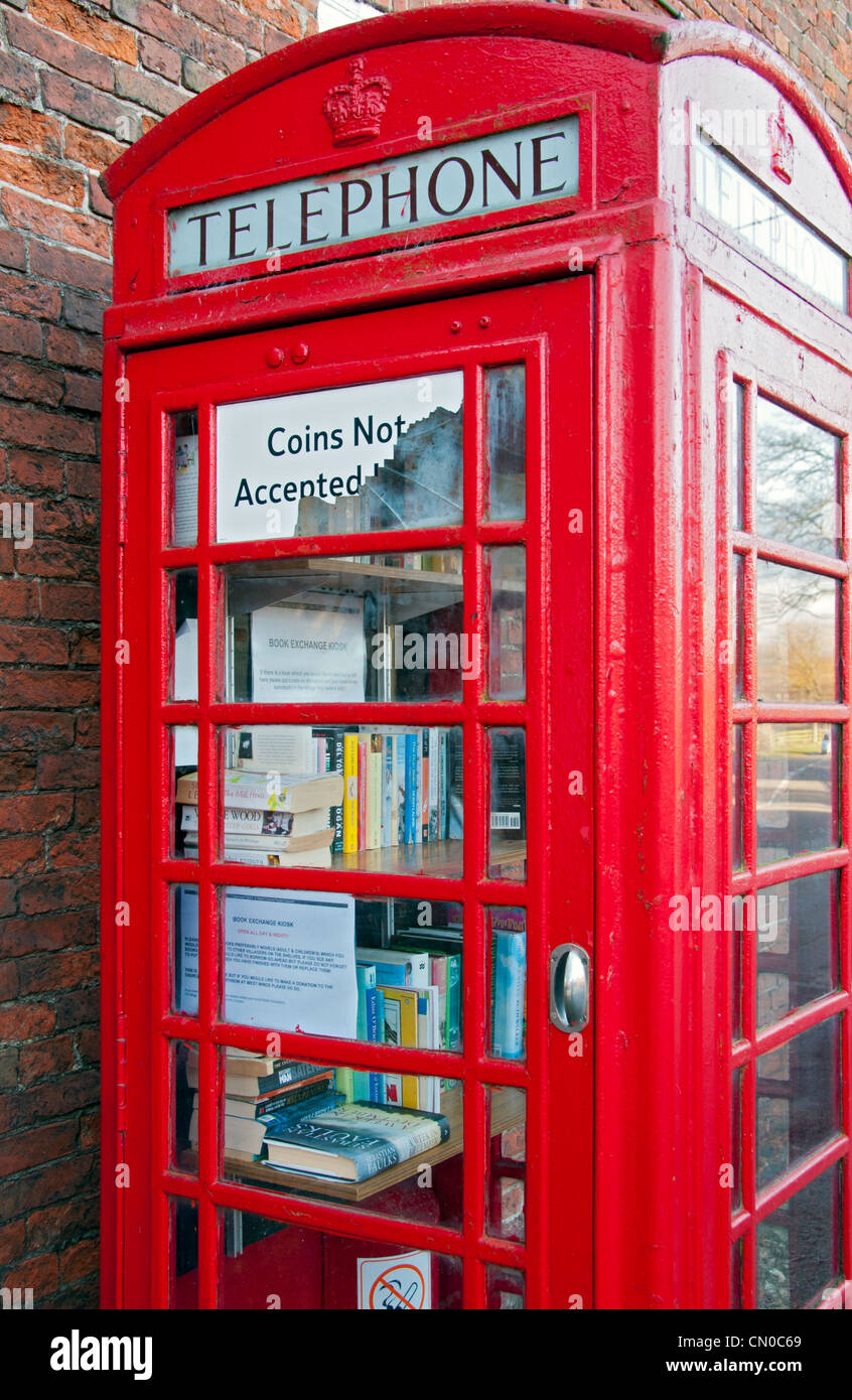 Book exchange kiosk in the village of Eaton, Nottinghamshire, England ...