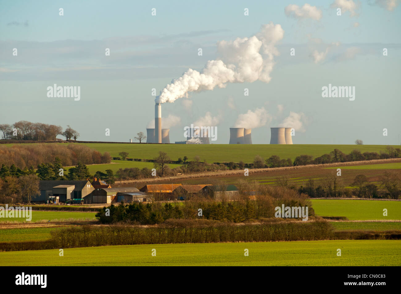 The cooling towers of Cottam Power Station, near Retford ...
