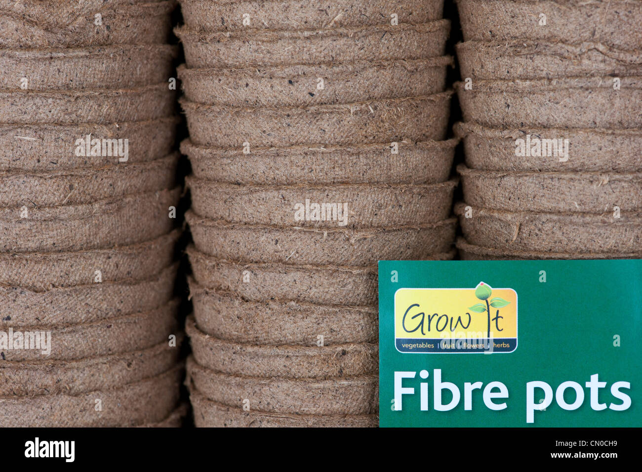 Biodegradable fibre seedling flower pots Stock Photo - Alamy