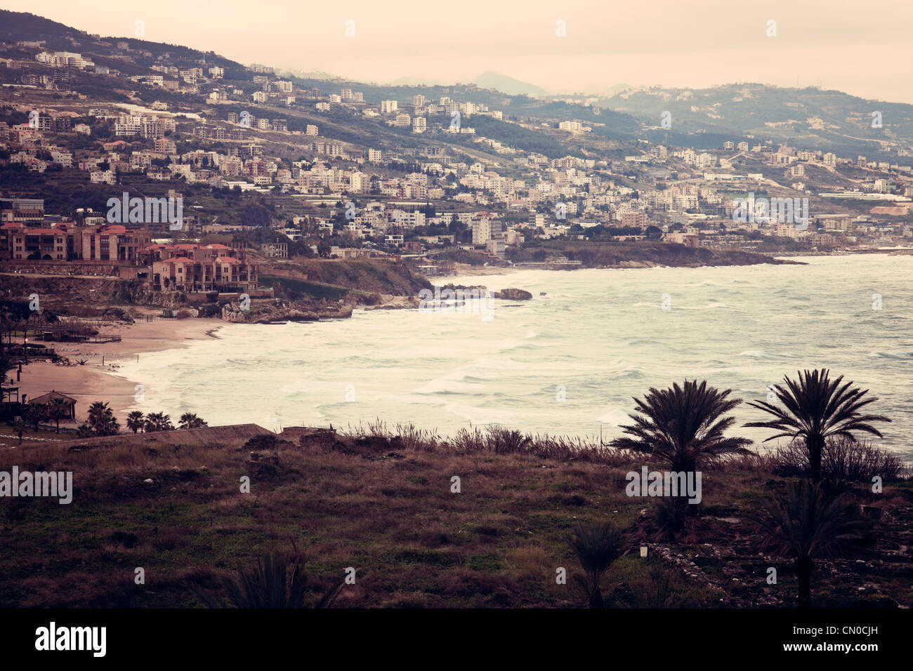 Architecture of downtown Byblos Stock Photo - Alamy