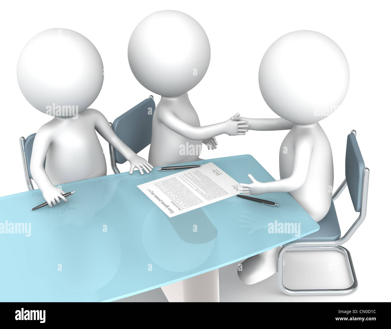 3d small people hand shake hi-res stock photography and images - Alamy
