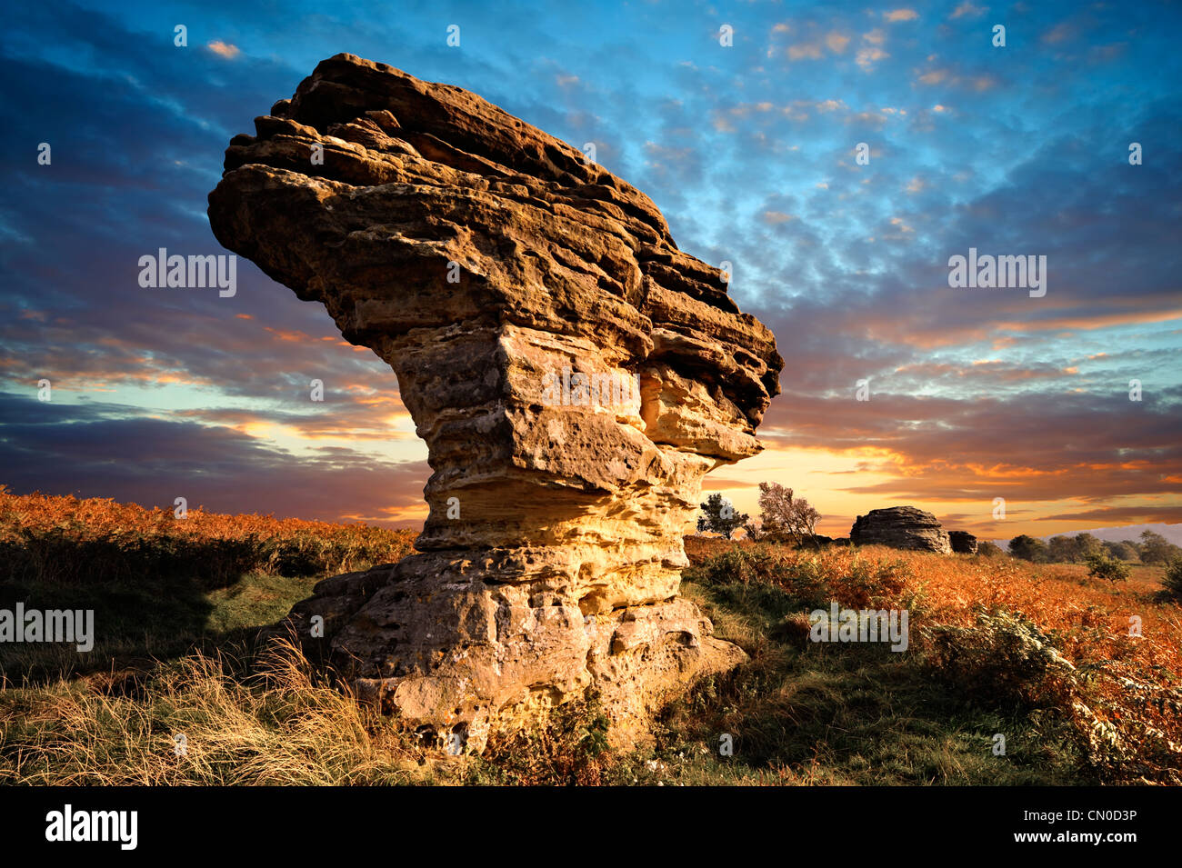 Bridestones rock formations North Yorks Moors National Park. Yorkshire ...
