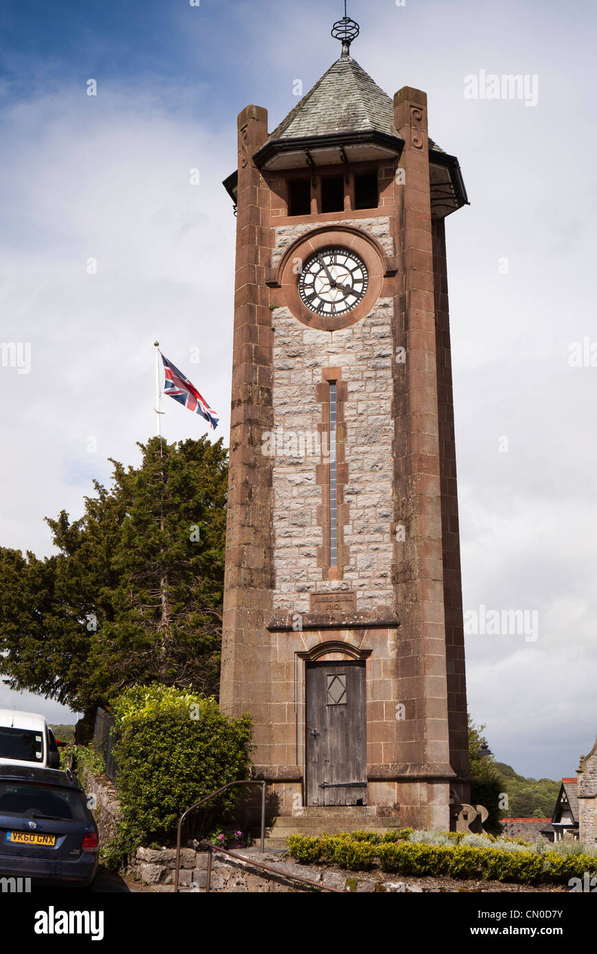 UK, Cumbria, Grange Over Sands, 1912 clock tower Stock Photo - Alamy