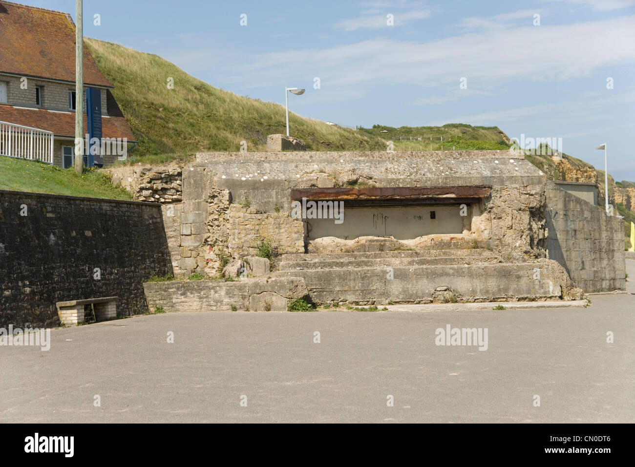 German blockhouse WN72 by the National Guard Memorial at Vierville draw ...