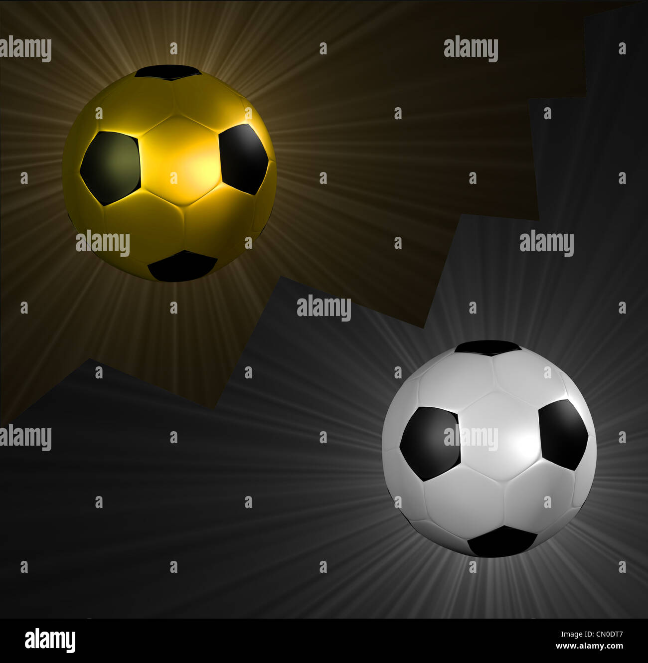 two soccer balls Stock Photo - Alamy