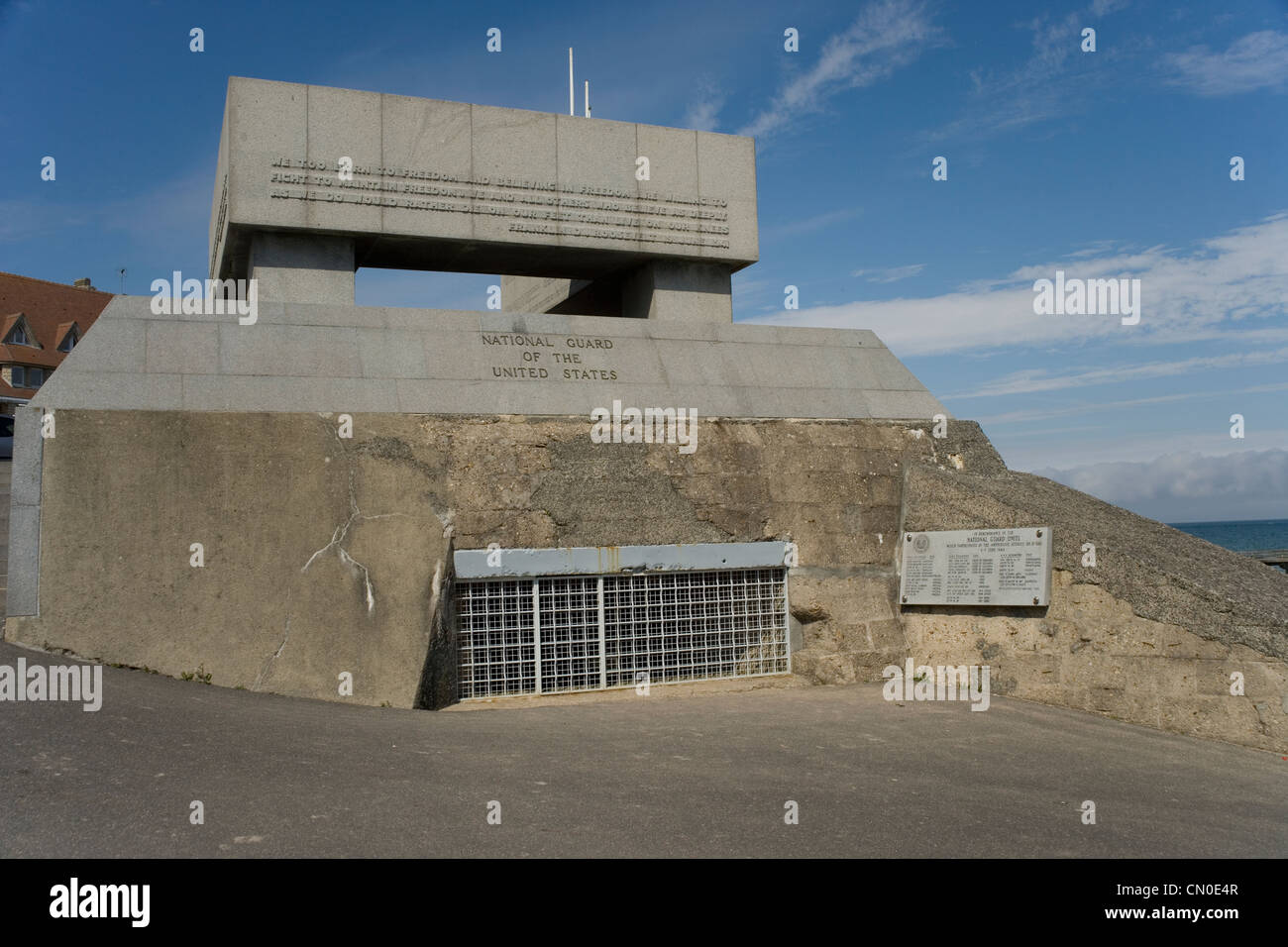 National Guard Memorial at Vierville draw on Omaha Beach built on ...