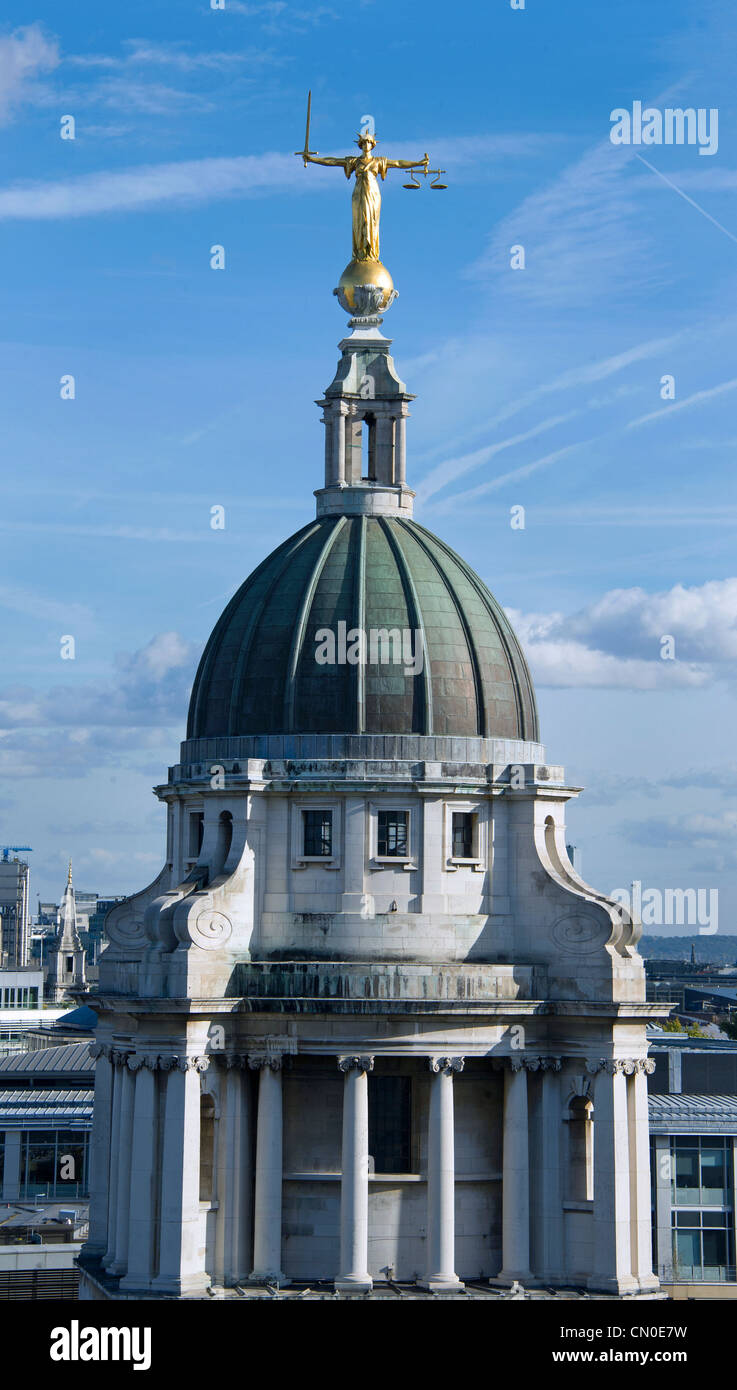 The statue of Lady Justice or the Scales of Justice above the Central ...