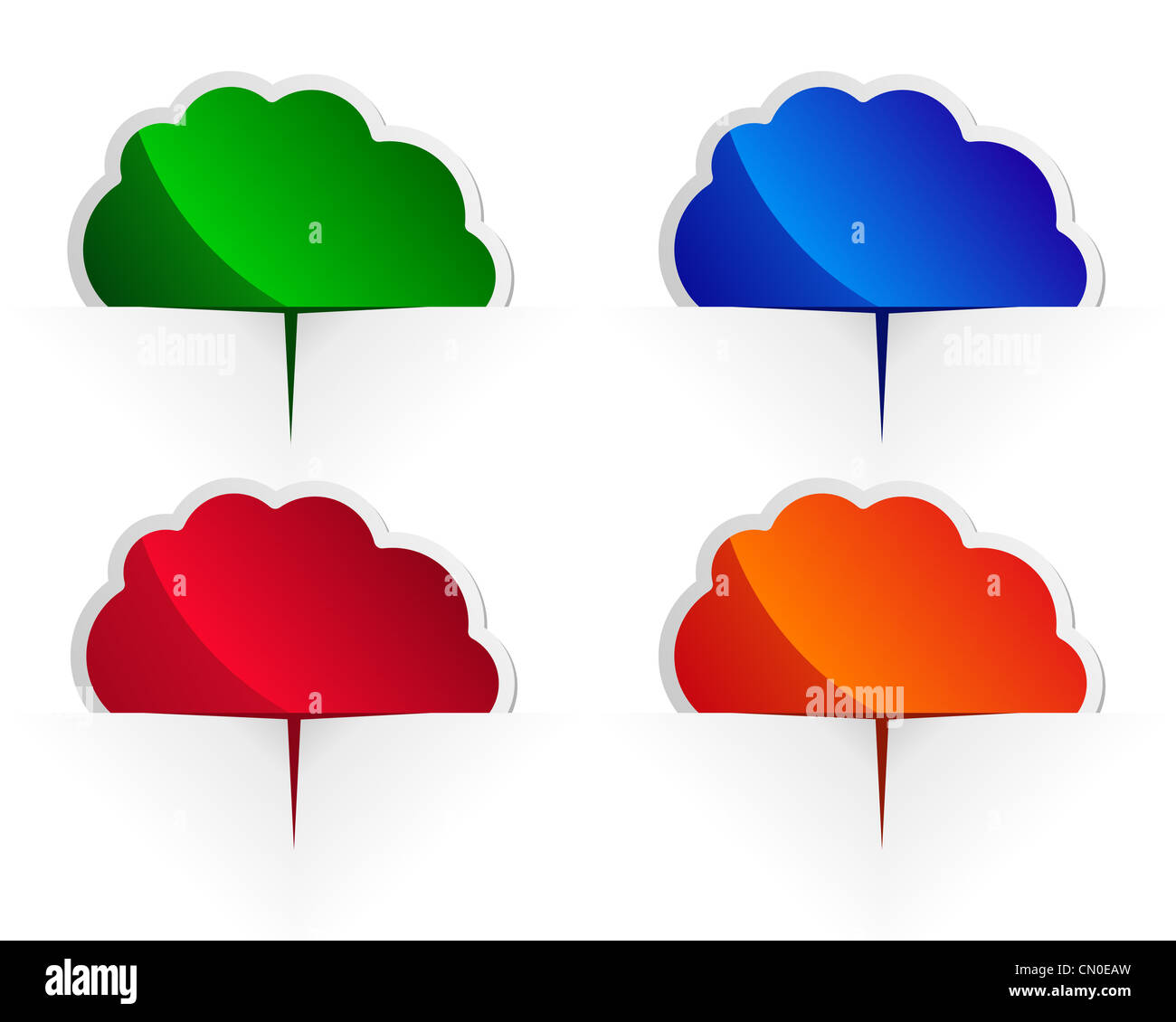 Glossy cloud labels Stock Photo - Alamy