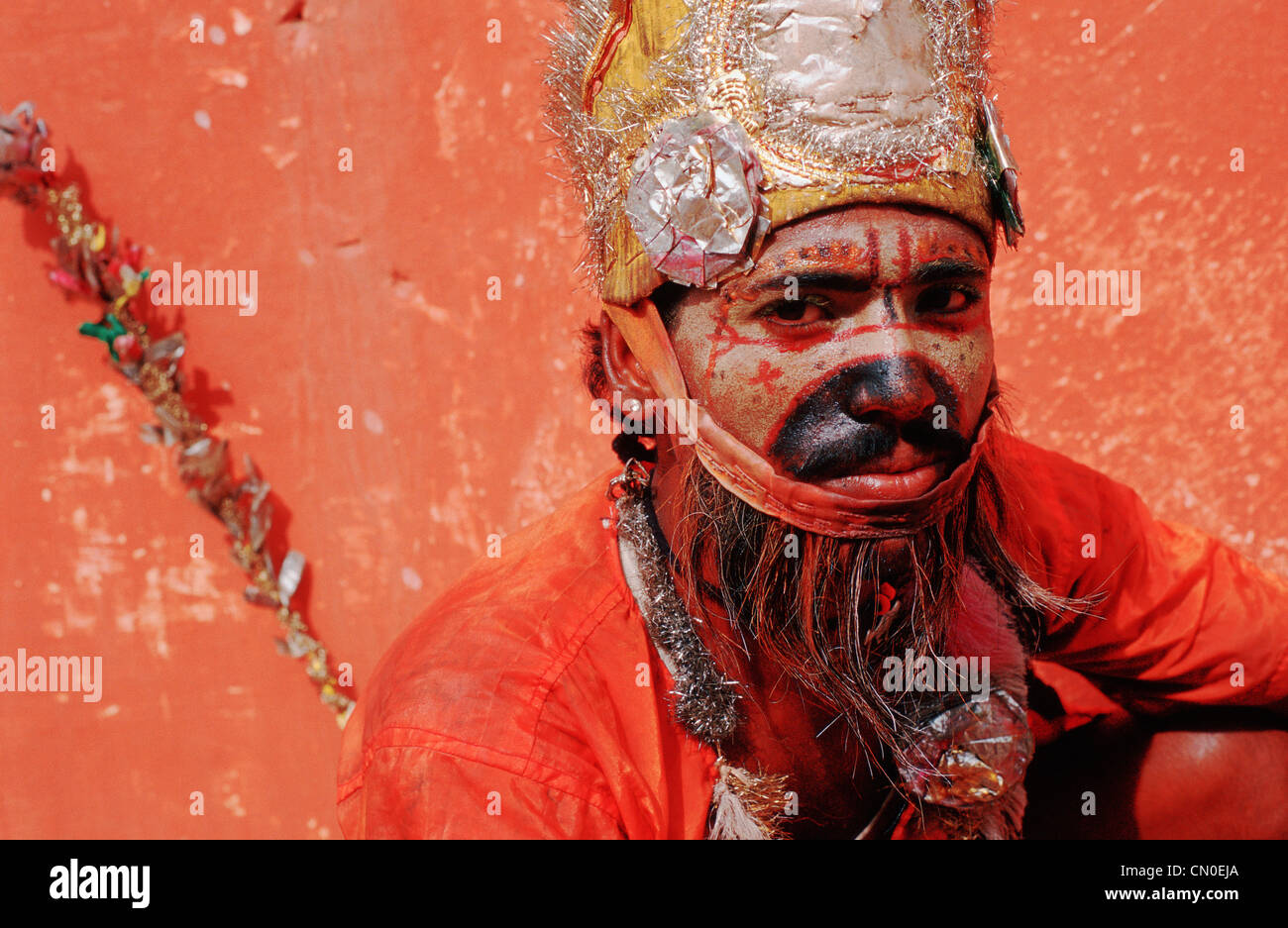 Indian man dressed up as hindu deity hi-res stock photography and ...