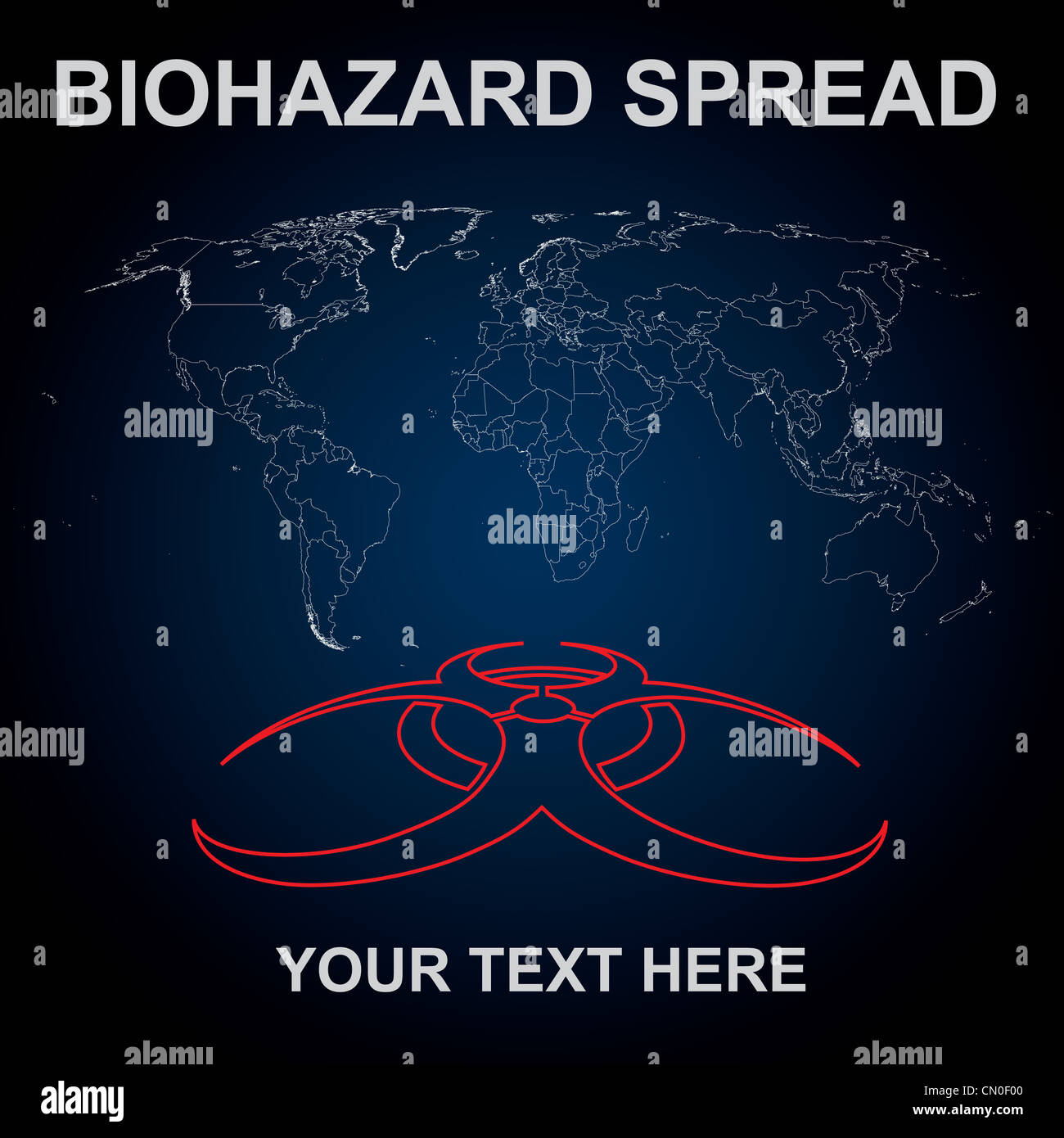Detailed illustration of spreading virus World map with editable states ...