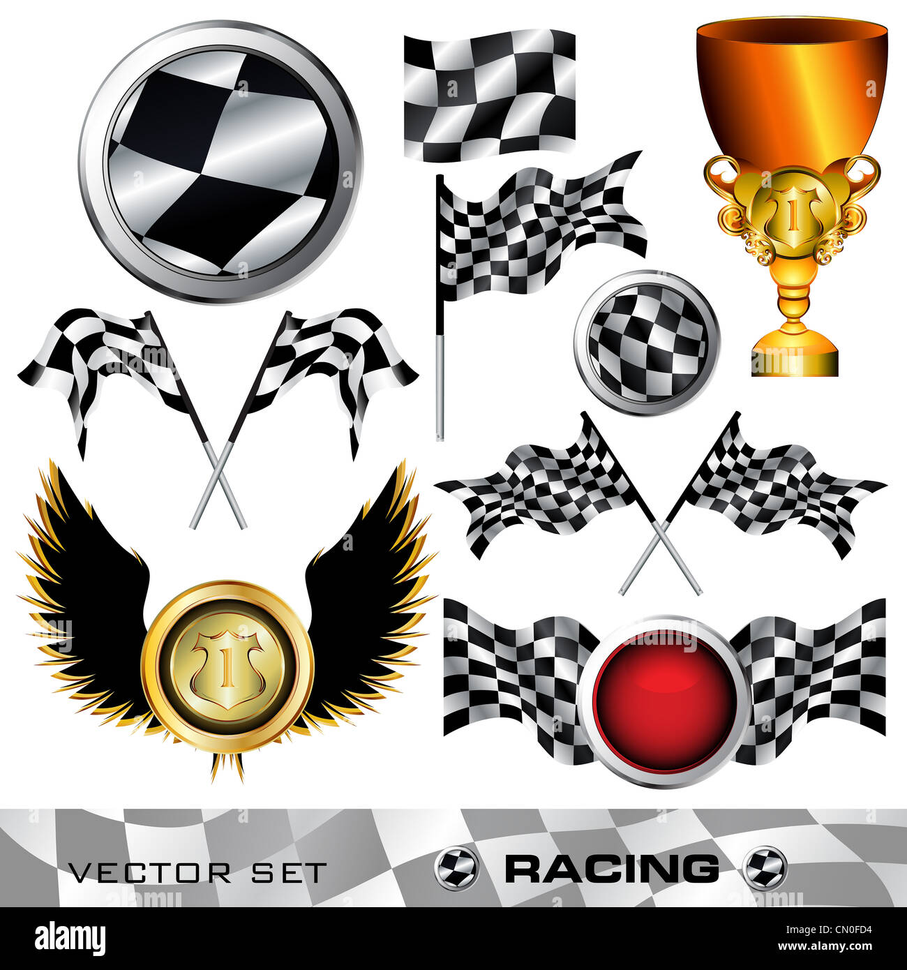 Racing checkered symbol set, vector illustration Stock Photo - Alamy
