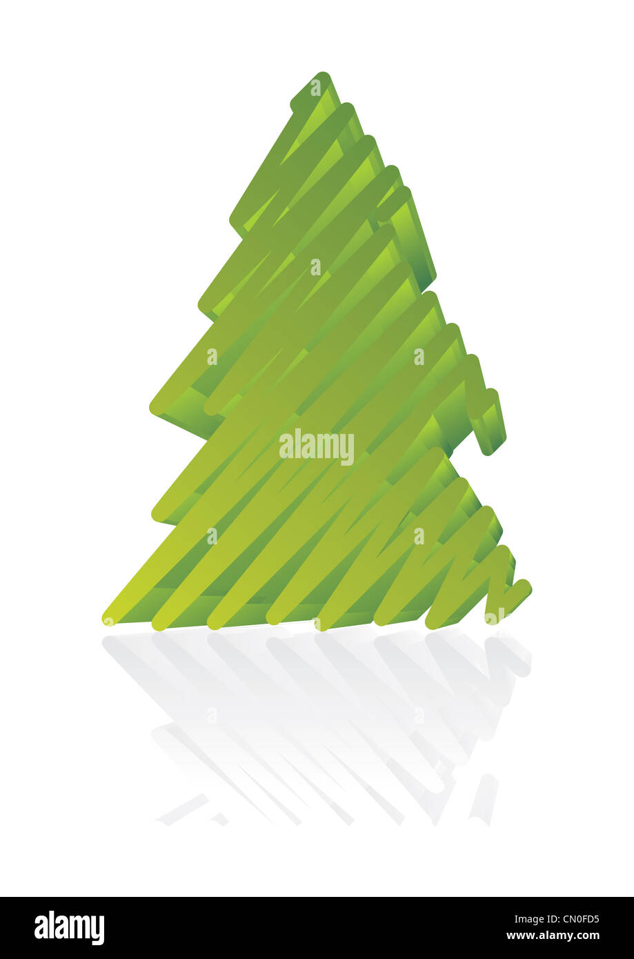 Stylized artistic pine tree 3D vector illustration Stock Photo - Alamy