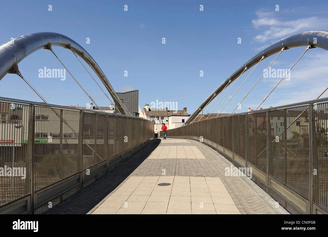 Celtic Gateway footbridge, Holyhead, Isle of Anglesey, Wales, UK Stock ...