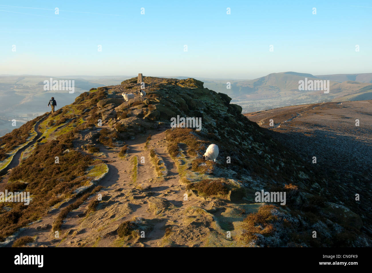 The summit of Win Hill, near Hope, Peak District, Derbyshire, England ...