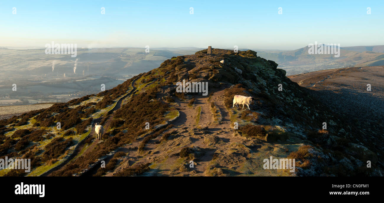 The summit of Win Hill, near Hope, Peak District, Derbyshire, England ...