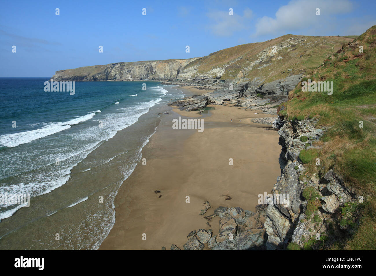 Trebarwith Strand, North Cornwall, England, UK Stock Photo - Alamy