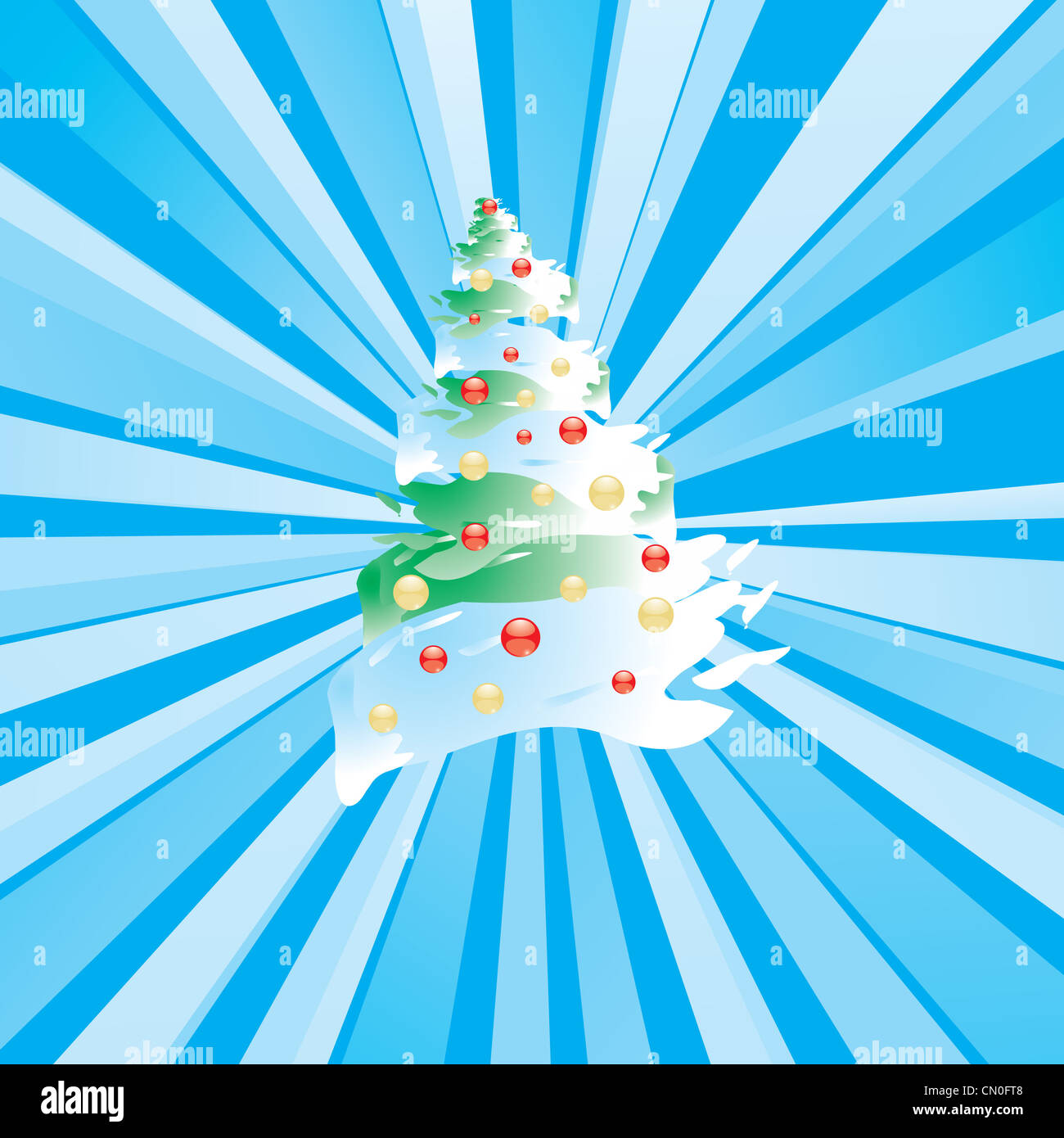 Stylized artistic Christmas tree vector illustration Stock Photo - Alamy