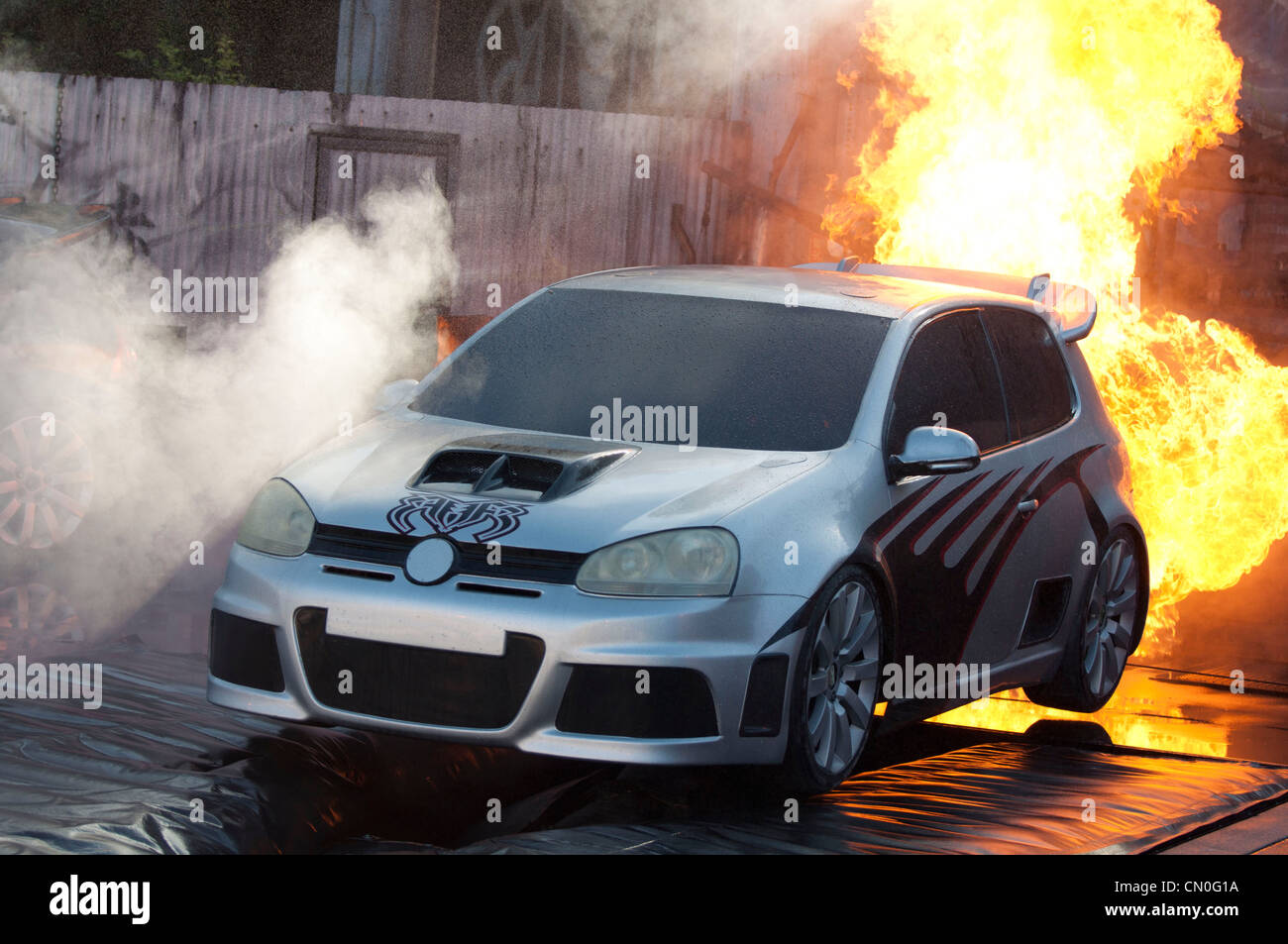 Universal studios los angeles explosion hi-res stock photography and ...