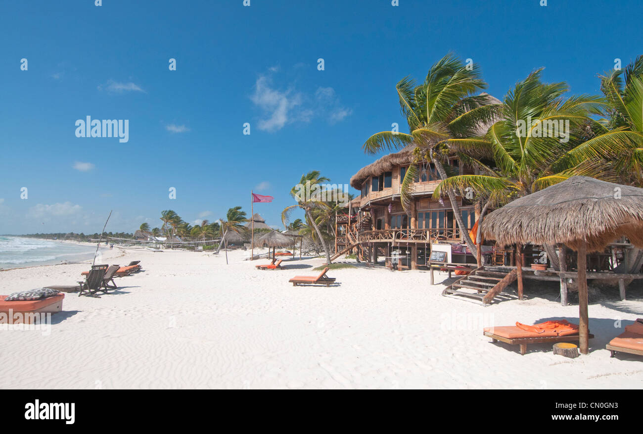 resort beach Tulum Mexico Stock Photo - Alamy