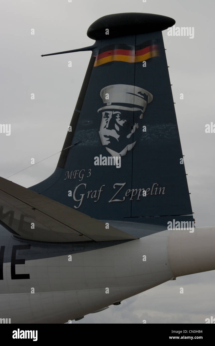 Portrait of Count Ferdinand von Zeppelin (Graf Zeppelin) on the tail of ...