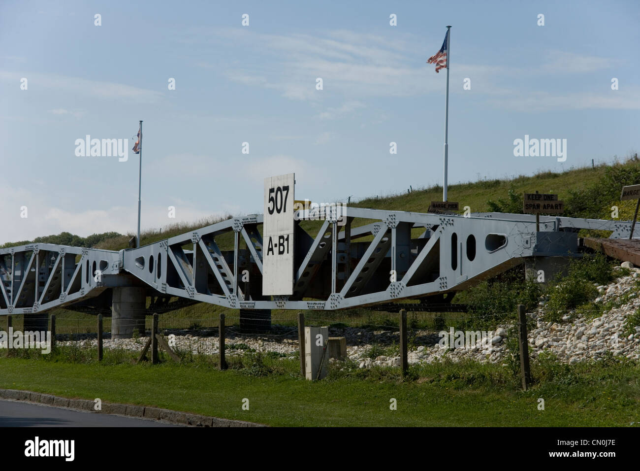 Section of floating bridge from D Day in the Vierville draw on Omaha ...