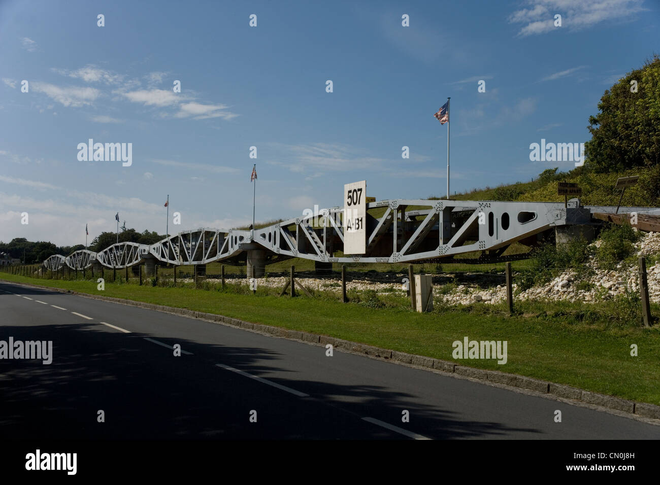 Section of floating bridge from D Day in the Vierville draw on Omaha ...