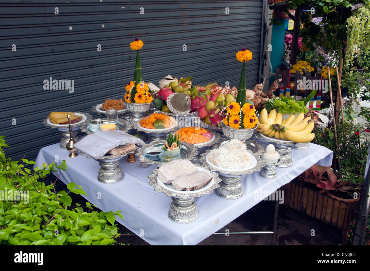 food for offering in Bangkok thailand Stock Photo - Alamy