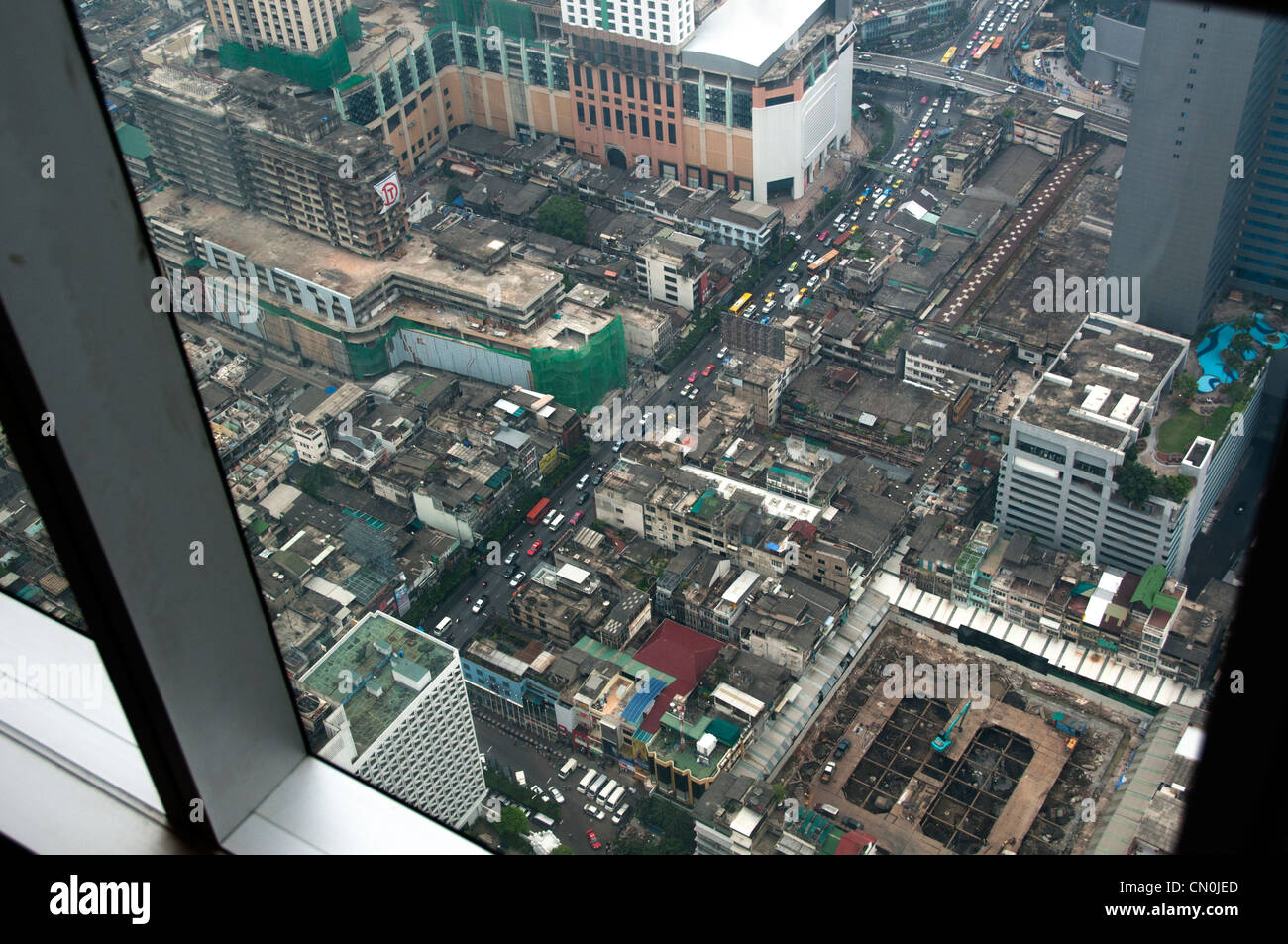 high window view on bangkok from Bayoke tower Stock Photo - Alamy