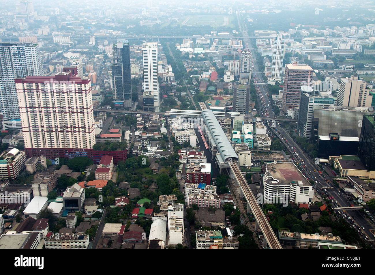 high window view on bangkok from Bayoke tower Stock Photo - Alamy