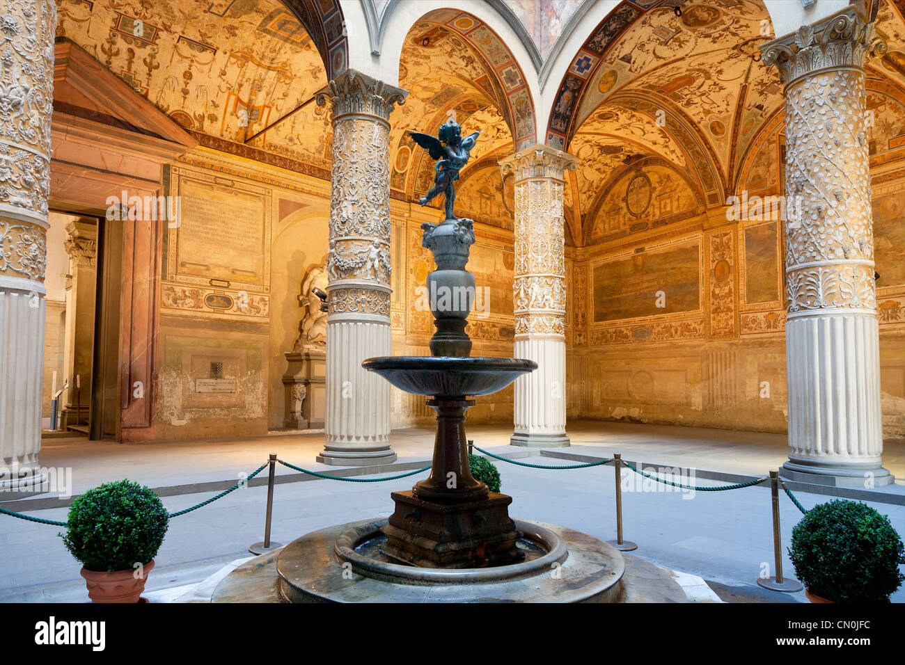 Europe, Italy, Florence, Courtyard in Palazzo Vecchio, Unesco World ...