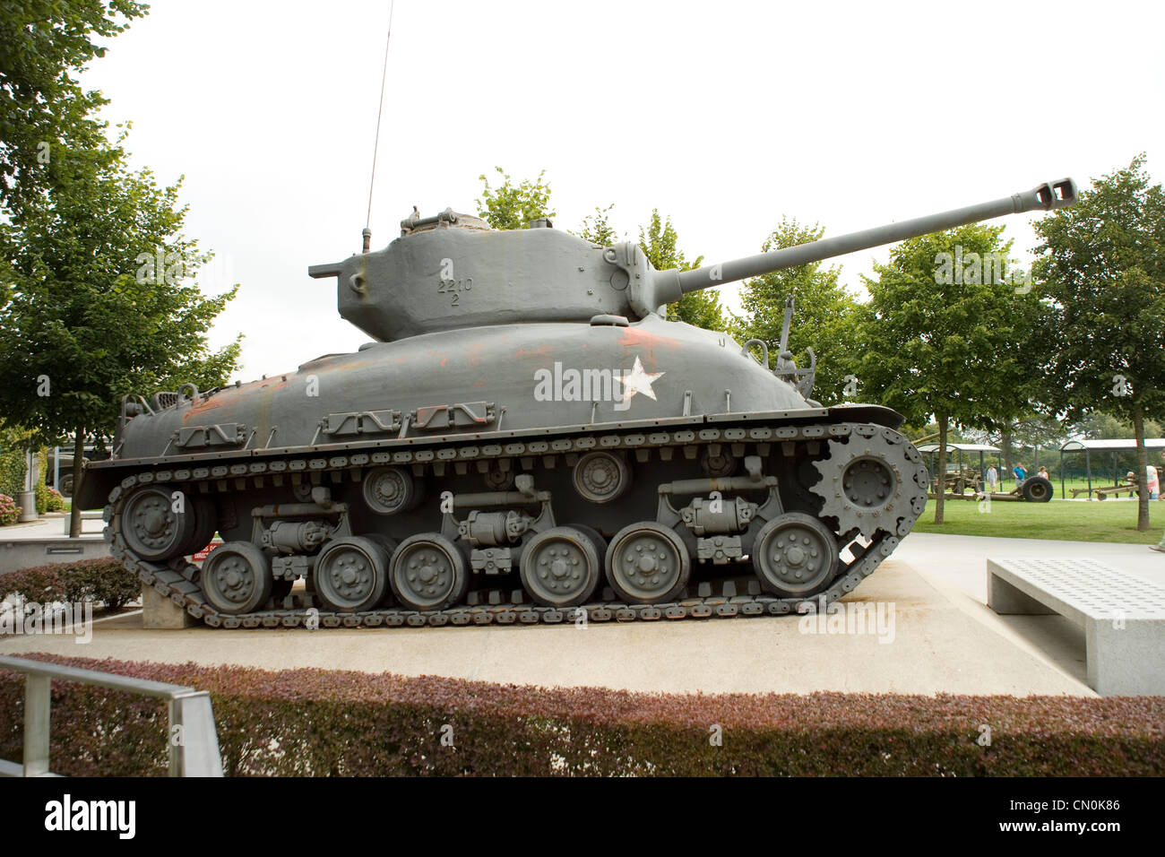 Sherman tank in the US airborne Museum in Sainte Mere Eglise Stock ...
