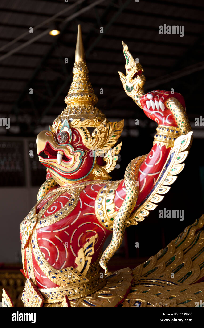 In the National Museum of Royal Barges, the figurehead of a red Garuda ...