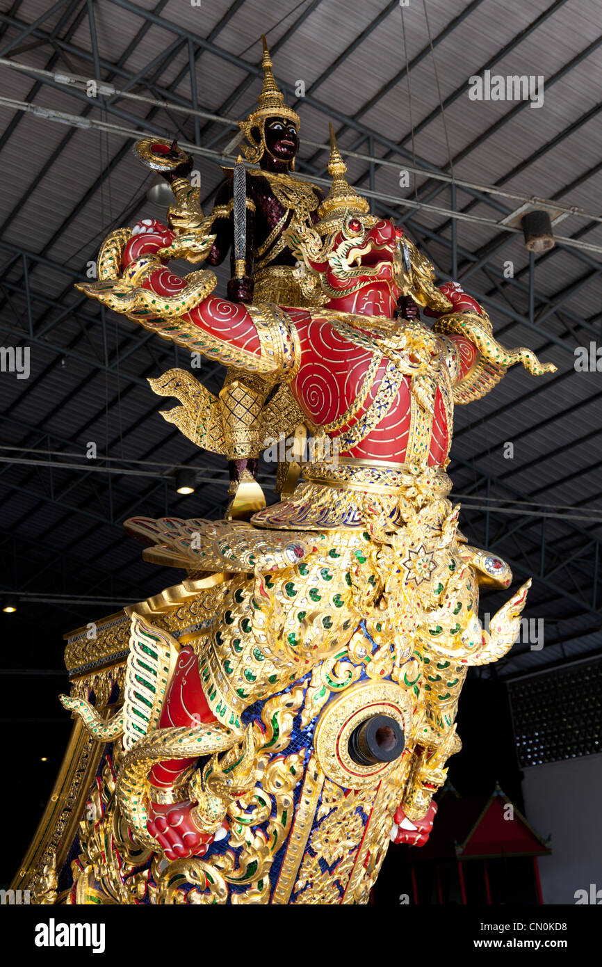In the National Museum of Royal Barges, the figurehead of a red Garuda ...
