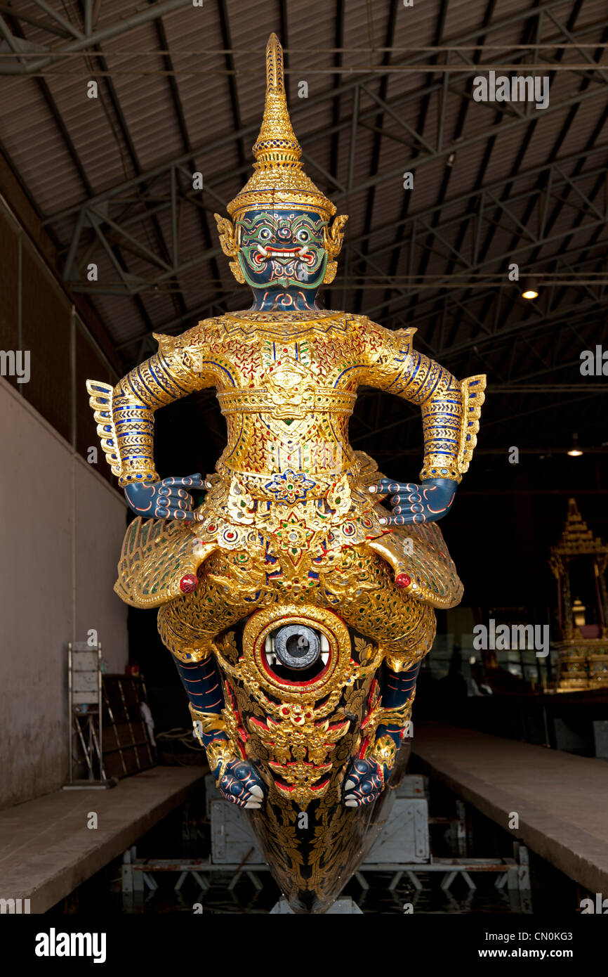 The figurehead of a blue Garuda with arms akimbo (Bangkok - Thailand ...