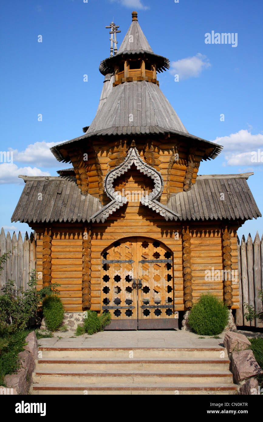 Wooden gates to a village Stock Photo - Alamy