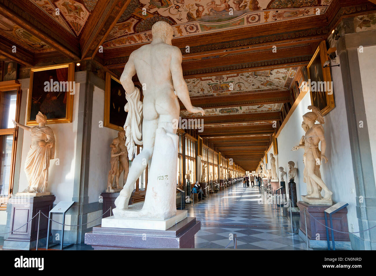 Europe, Italy, Florence, Interior of Galleria degli Uffizi Stock Photo - Alamy