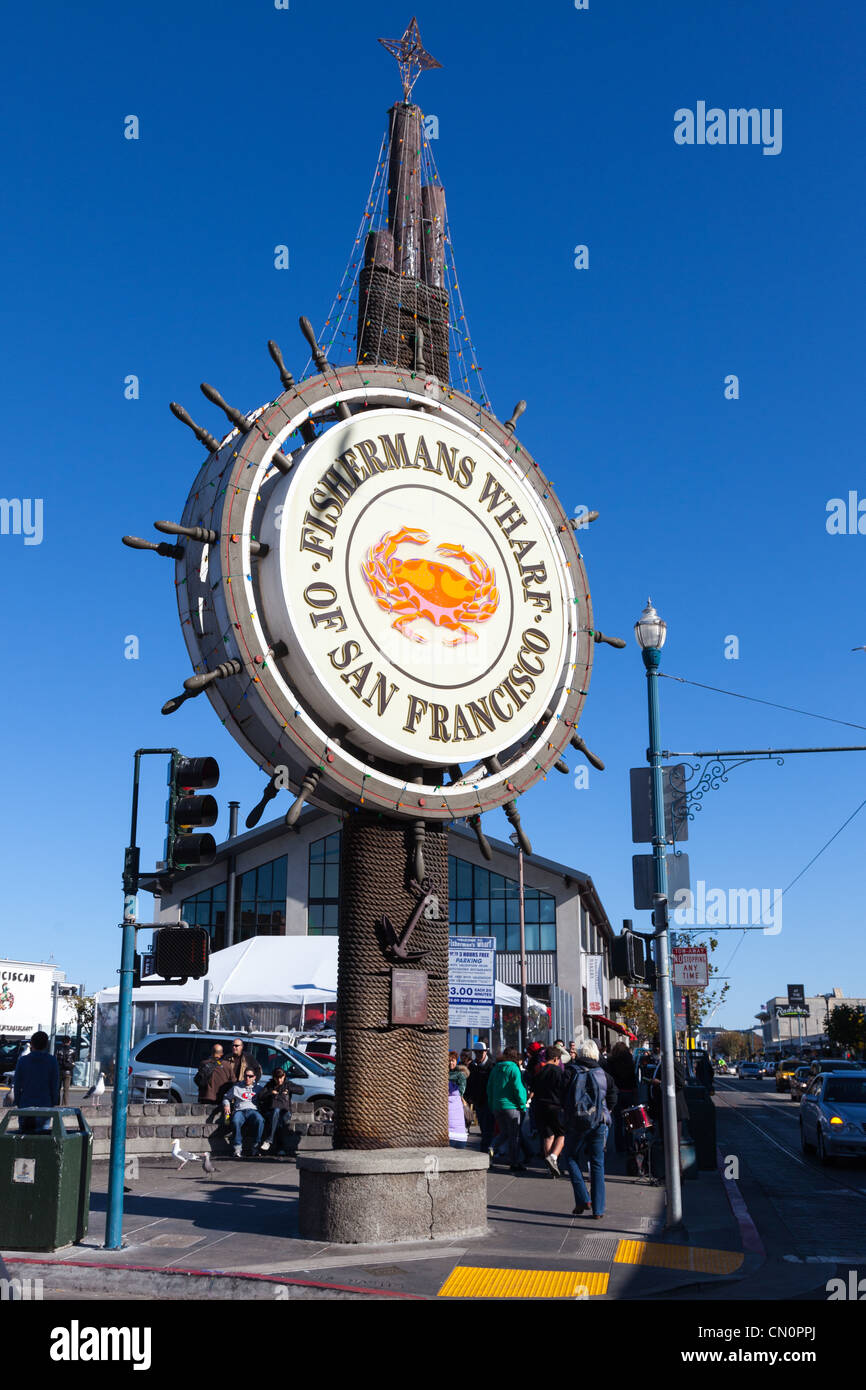Sign of Fishermans Wharf of San Francisco California USA Stock Photo ...