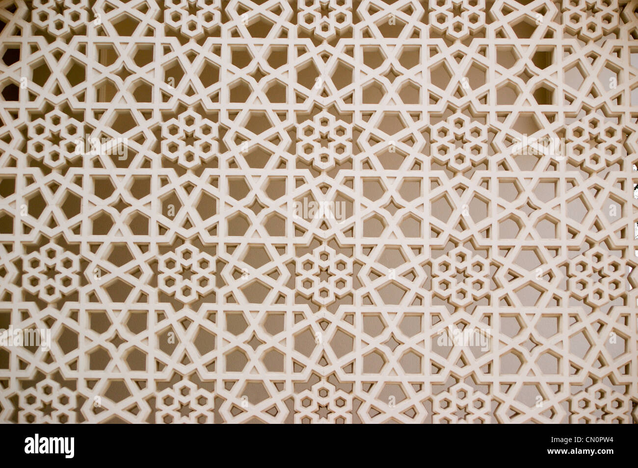 Islamic geometric carved screen design in Bastakiya, Dubai, United Arab ...