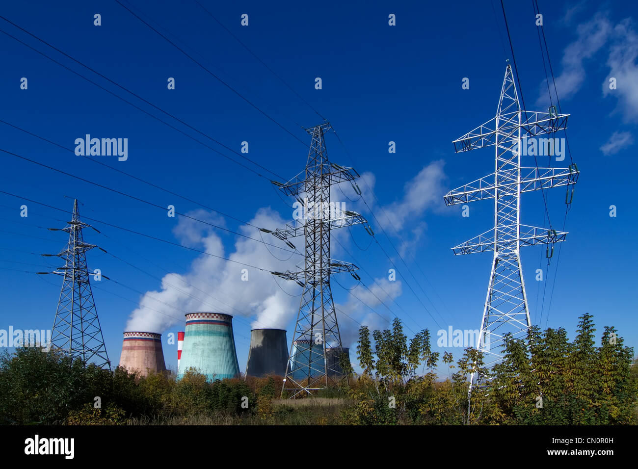 Steam power station pylons hi-res stock photography and images - Alamy