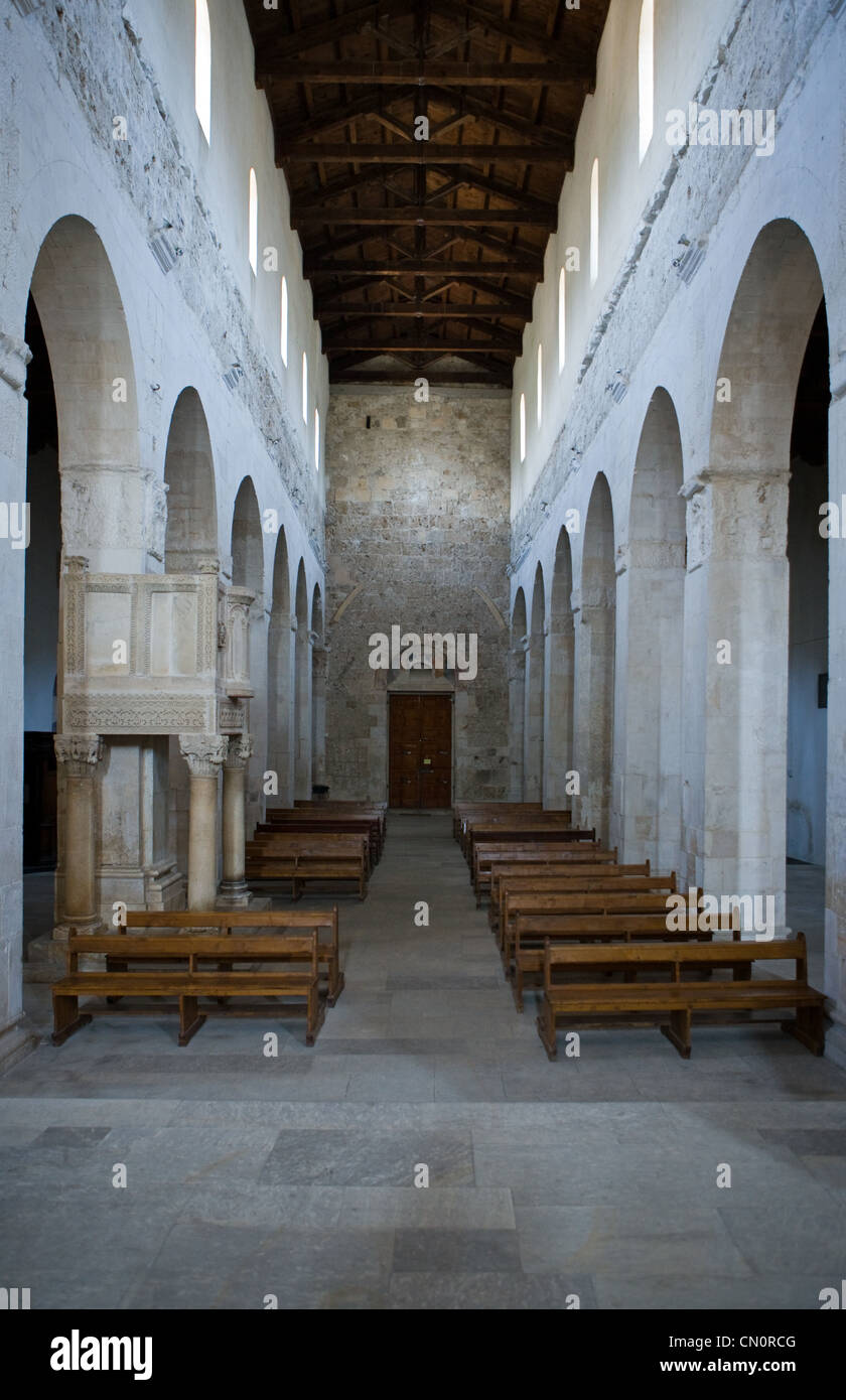 Italy, Abruzzo Province of L'Aquila Corfinio, the Valvense basilica ...