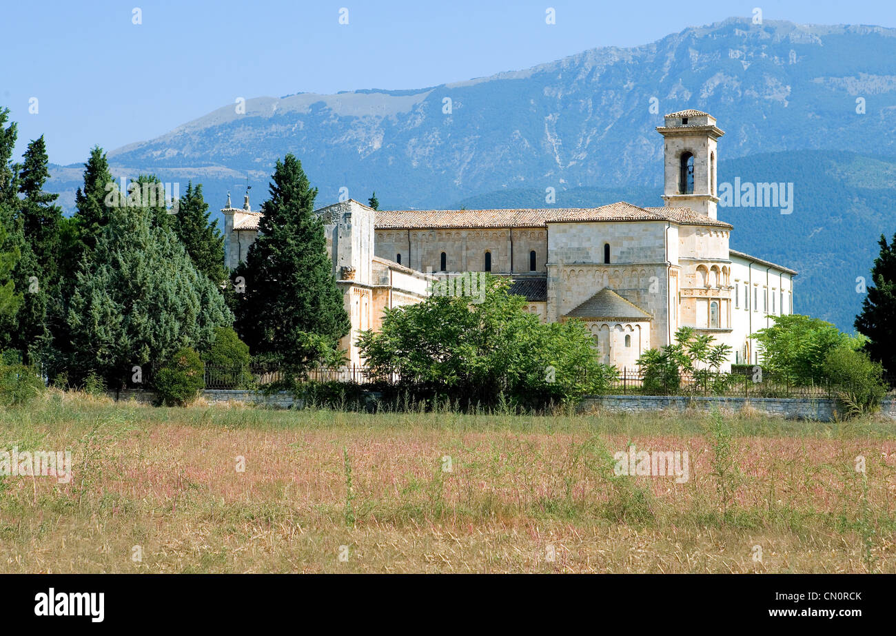 Italy, Abruzzo Province of L'Aquila Corfinio, the Valvense basilica ...